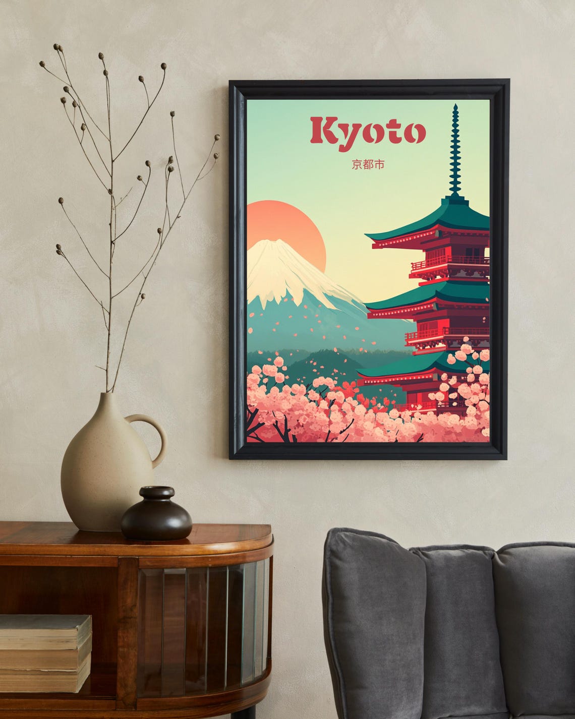 Kyoto Japan Retro Poster Art, Japan Poster, Christmas Gift, Japan Wall ...