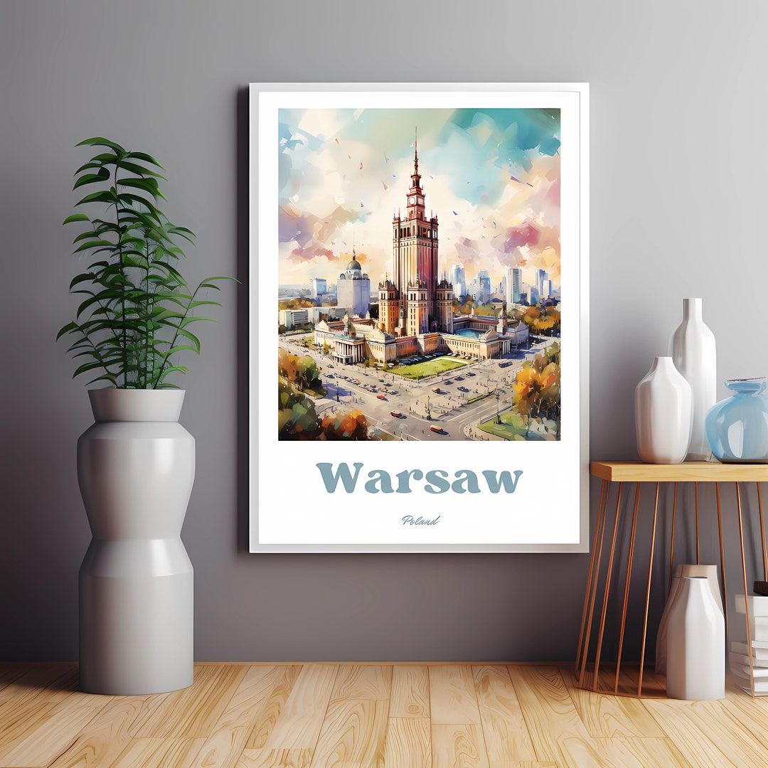 Warsaw Poster, Warsaw Poland Print, Poland Art Print, Warsaw Artwork ...
