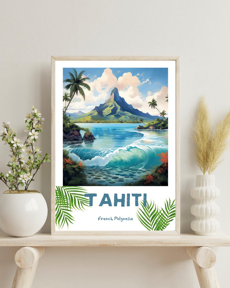 Tahiti Poster, Tahiti France Art Print, French Tahiti Polynesia, Tahiti ...