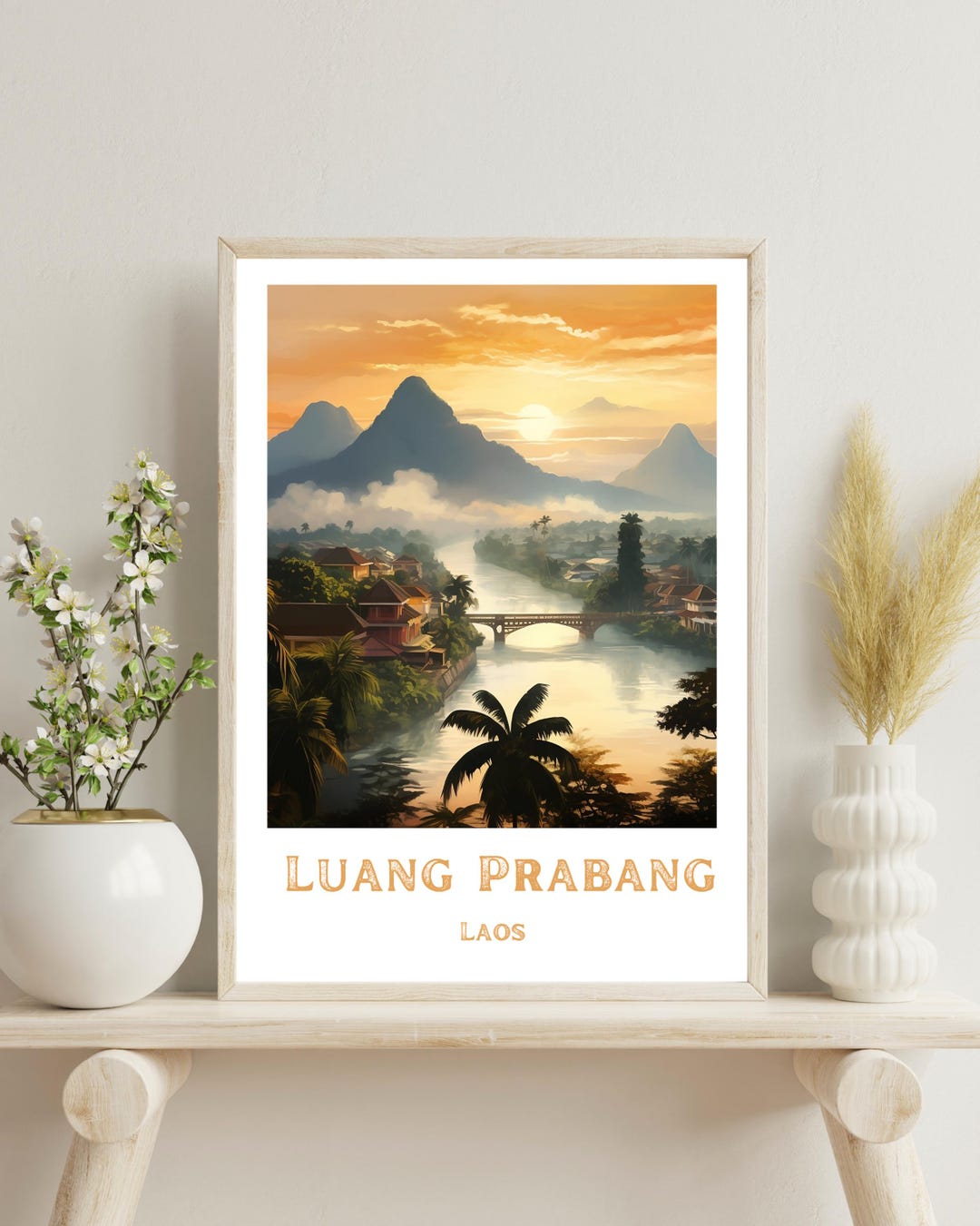 Luang Prabang Poster, Luang Prabang Travel Poster, Luang Prabang Print ...