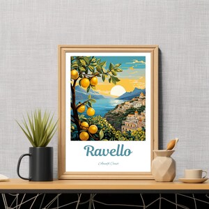 Ravello Poster, Amalfi Coast Traditional Travel Print, Ravello Print ...
