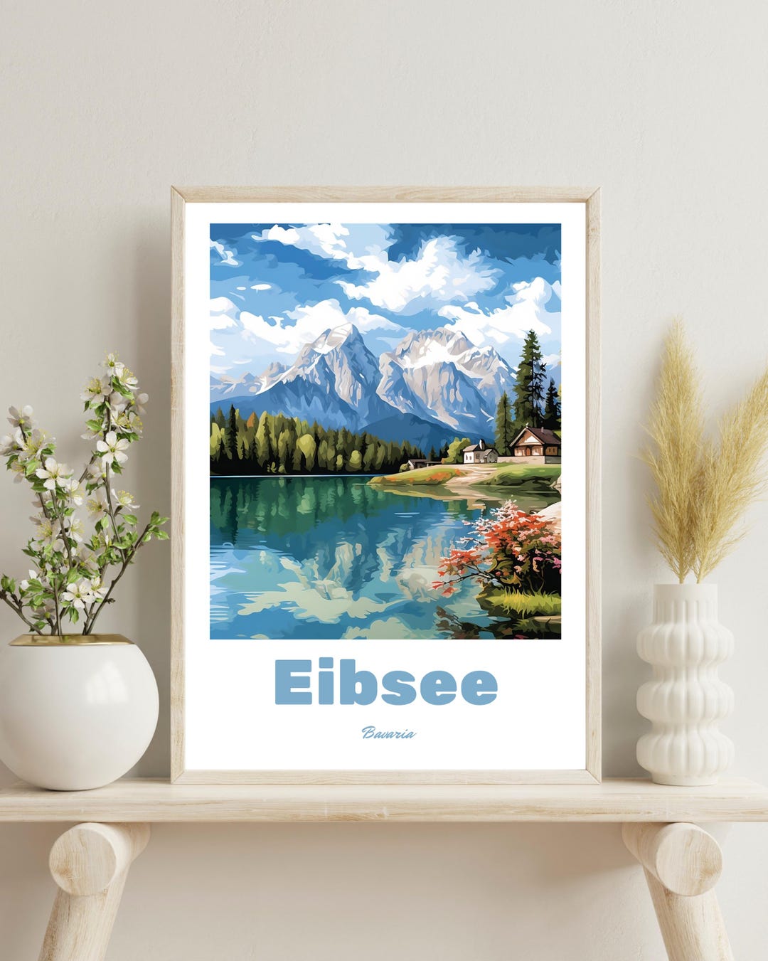 Eibsee Poster, Eibsee Print, Bavaria Wall Art, Zugspitze Print, Bavaria ...