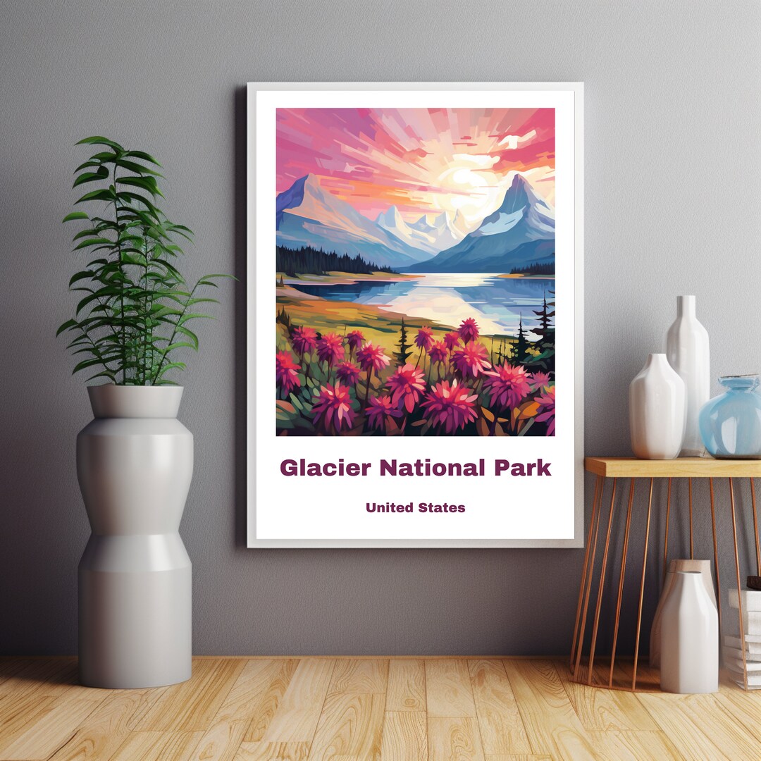 Glacier National Park Poster, Glacier National Park Travel Poster ...
