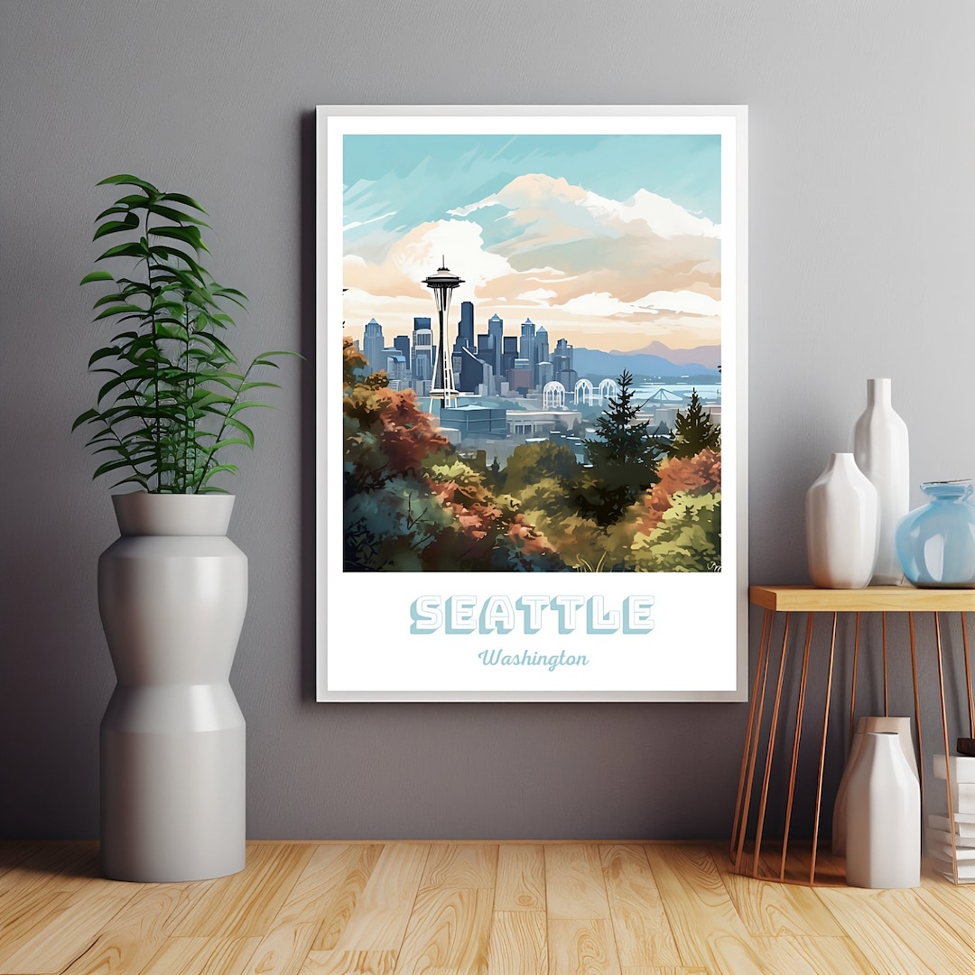 Seattle Poster, Seattle Print, USA Poster, Wall Art Decor, Travel Gift ...