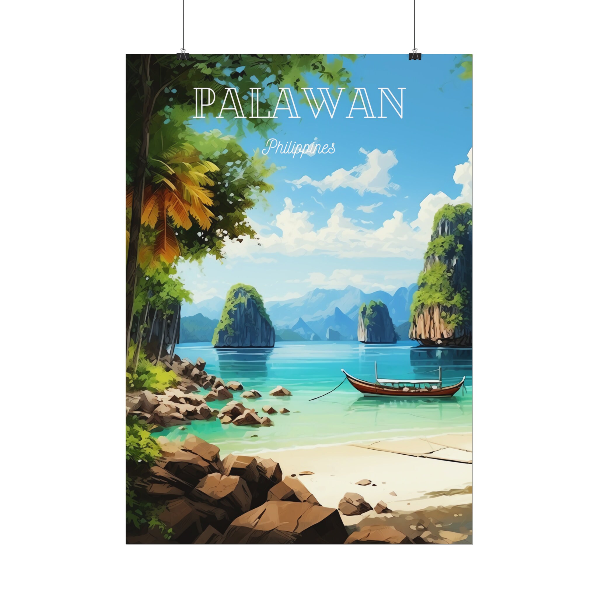 Palawan Poster, Palawan Wall Art, Palawan Travel Print, Housewarming ...