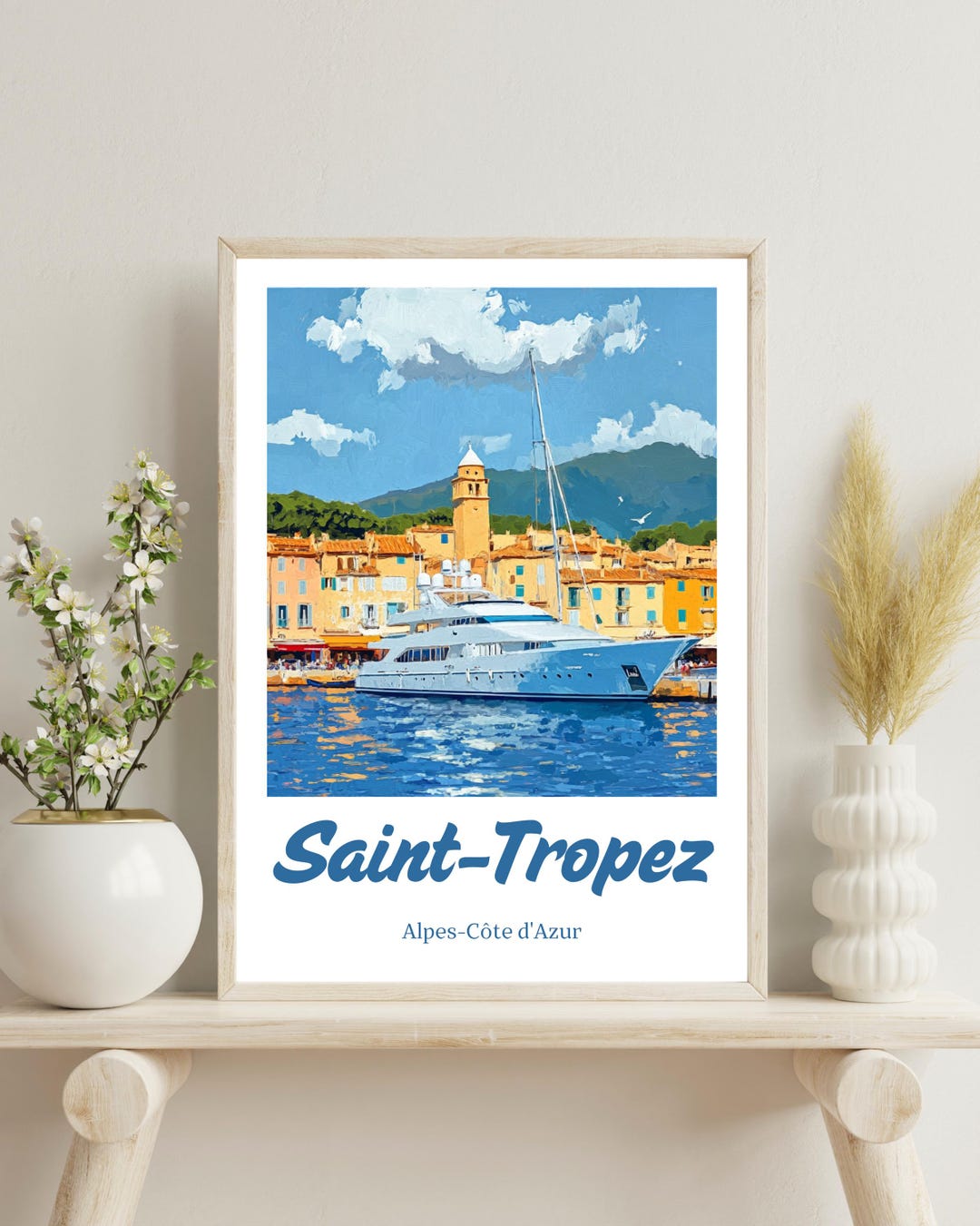 Saint-tropez Poster, Saint-tropez Traditional Travel Print, French Riviera Print, Saint-tropez ...