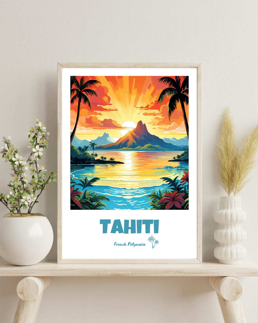 Tahiti Poster, Tahiti France Art Print, French Tahiti Polynesia, Tahiti ...