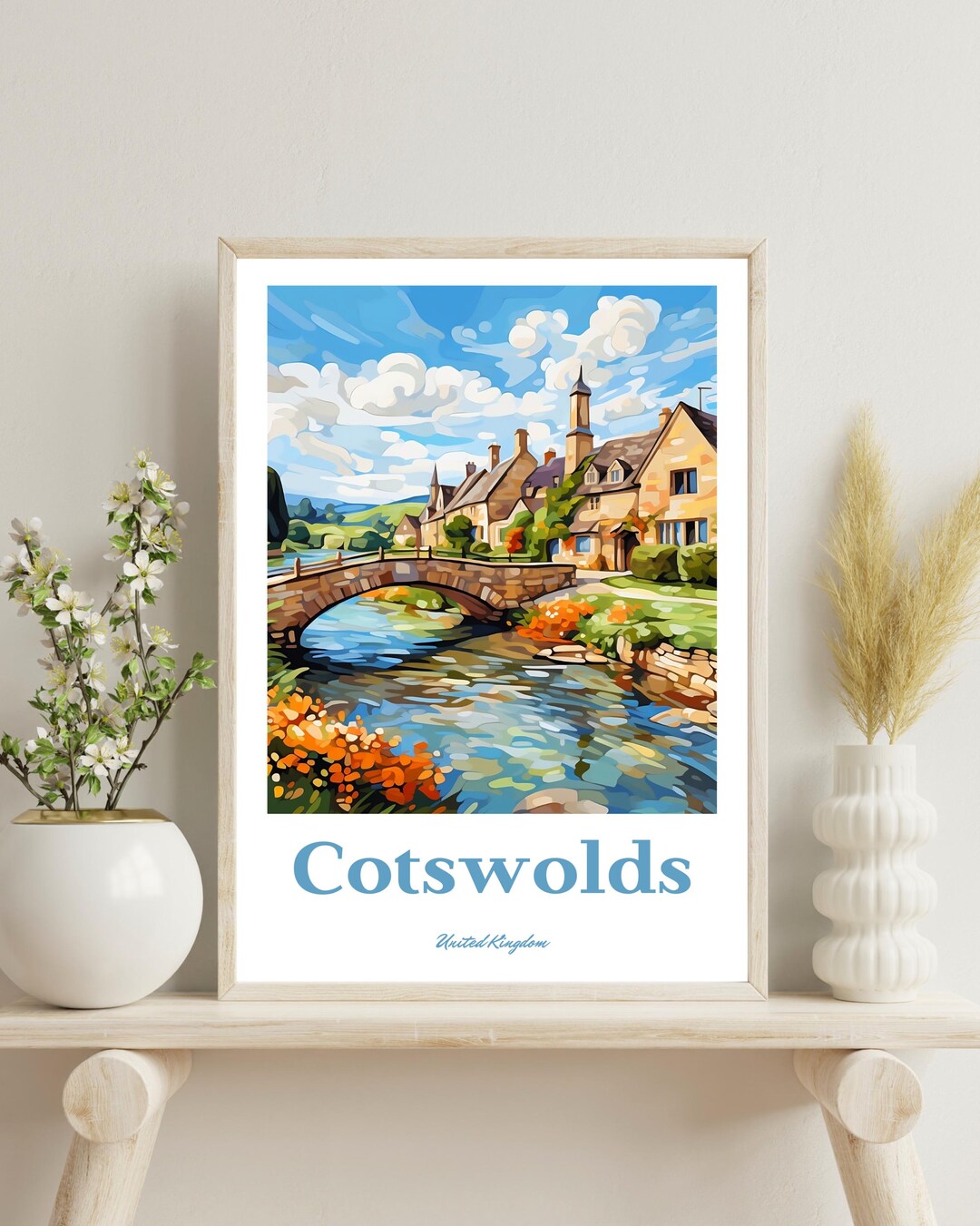 Cotswolds Poster, Cotswolds Travel Print, United Kingdom Poster ...