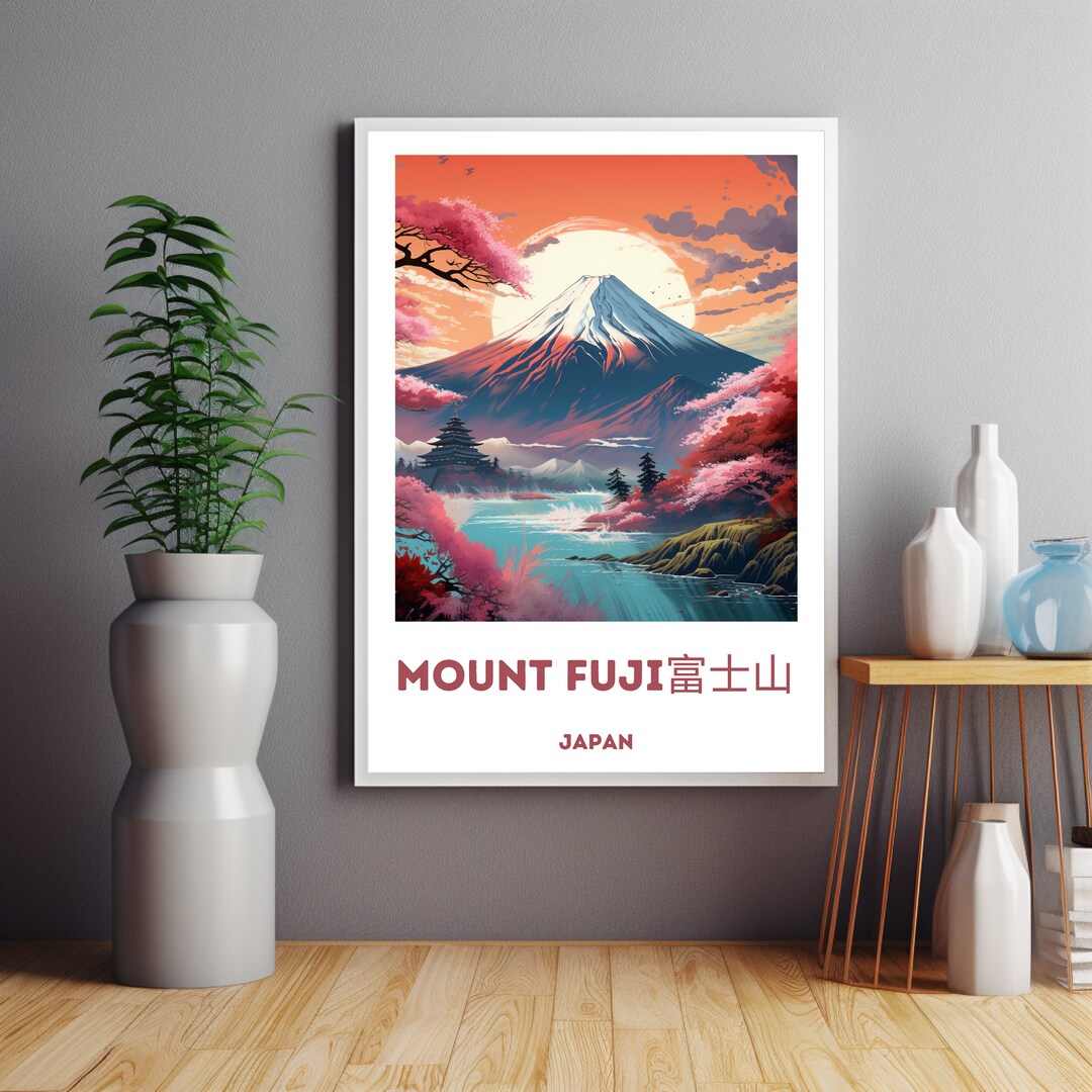 Mount Fuji Poster, Mount Fuji Travel Poster, Mount Fuji Print, Japan Art Print, Mount Fuji Wall ...