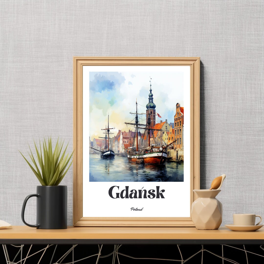 Gdansk Poster, Gdansk Travel Print, Polish Home Décor, Gdansk Art Print ...