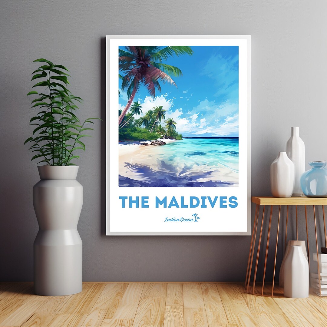 Maldives Poster, Maldives Travel Print, Maldives Christmas Gift ...