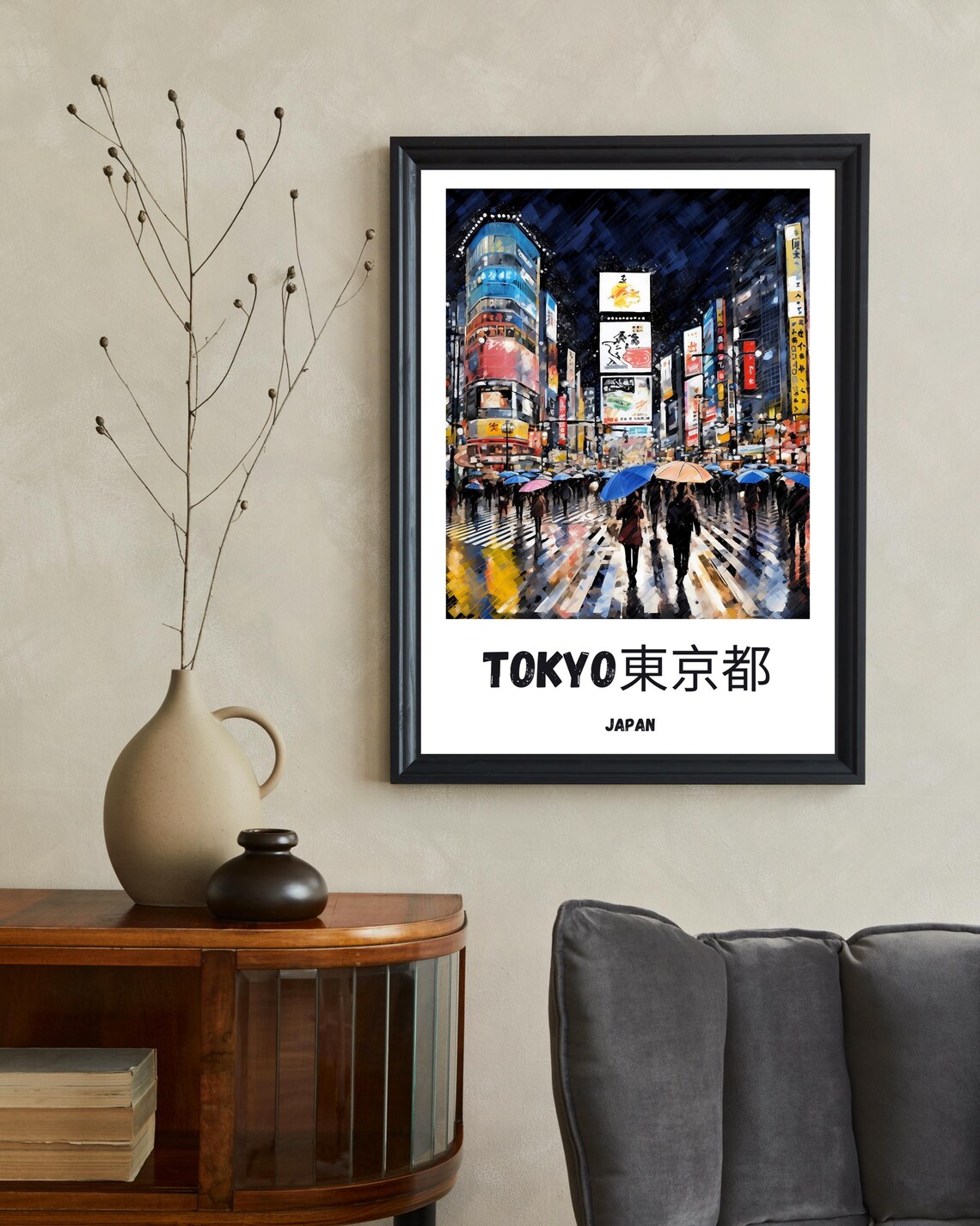 Tokyo Poster, Tokyo Traditional Travel Print, Shibuya Crossing Print ...