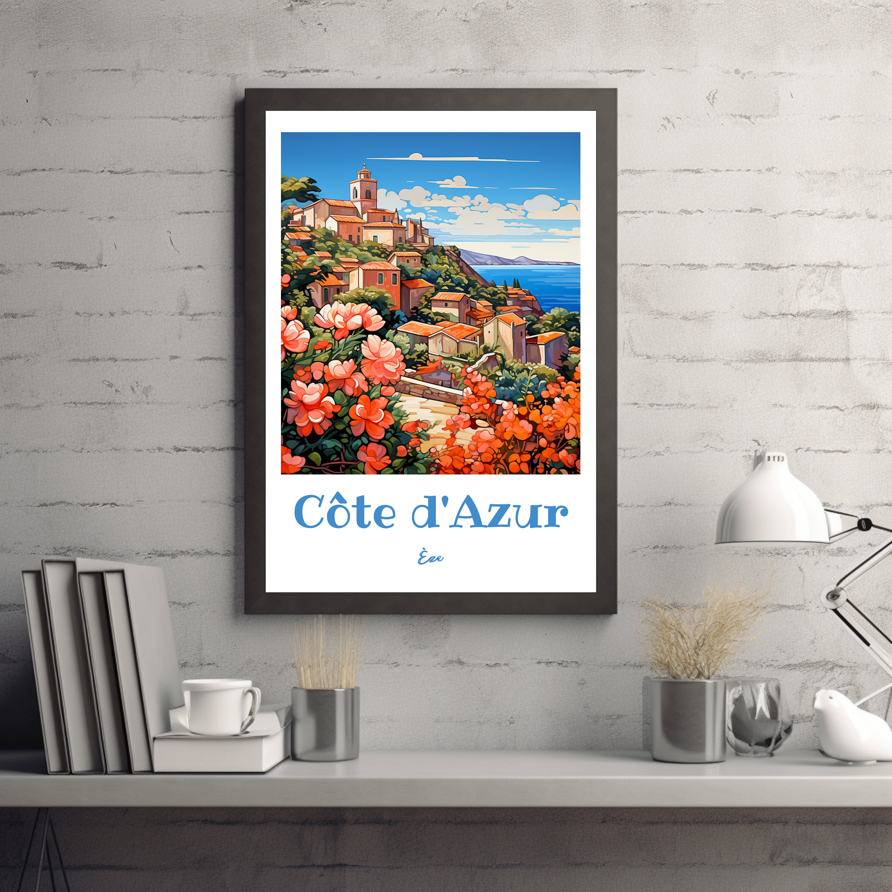 Eze Poster, Eze Travel Print, Eze Wall Hanging Home Décor, France ...