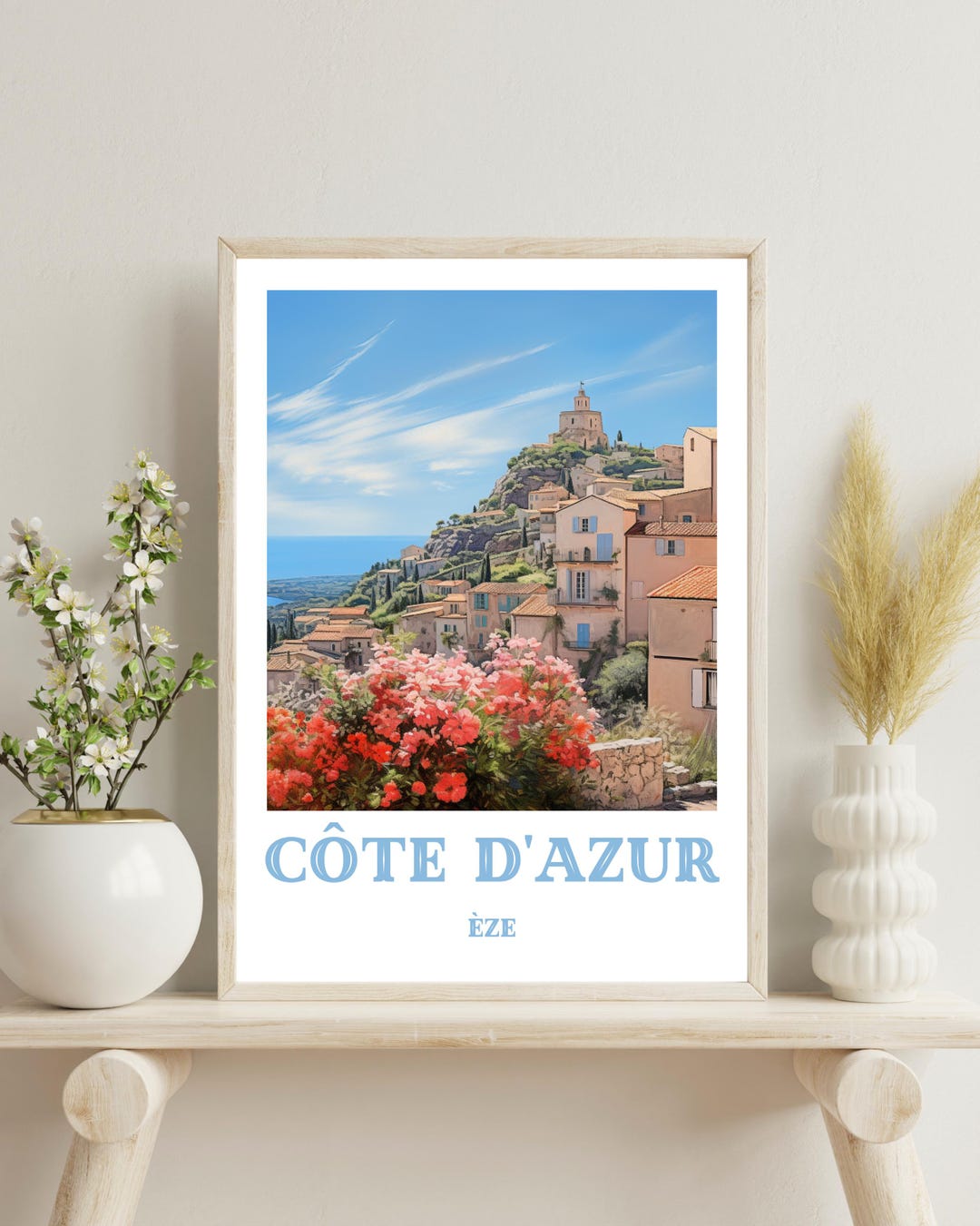 Eze Poster, Eze Travel Print, Eze Wall Hanging Home Décor, France ...
