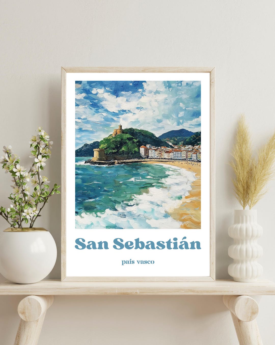 San Sebastian Poster, San Sebastian Travel Print, San Sebastian Unique ...