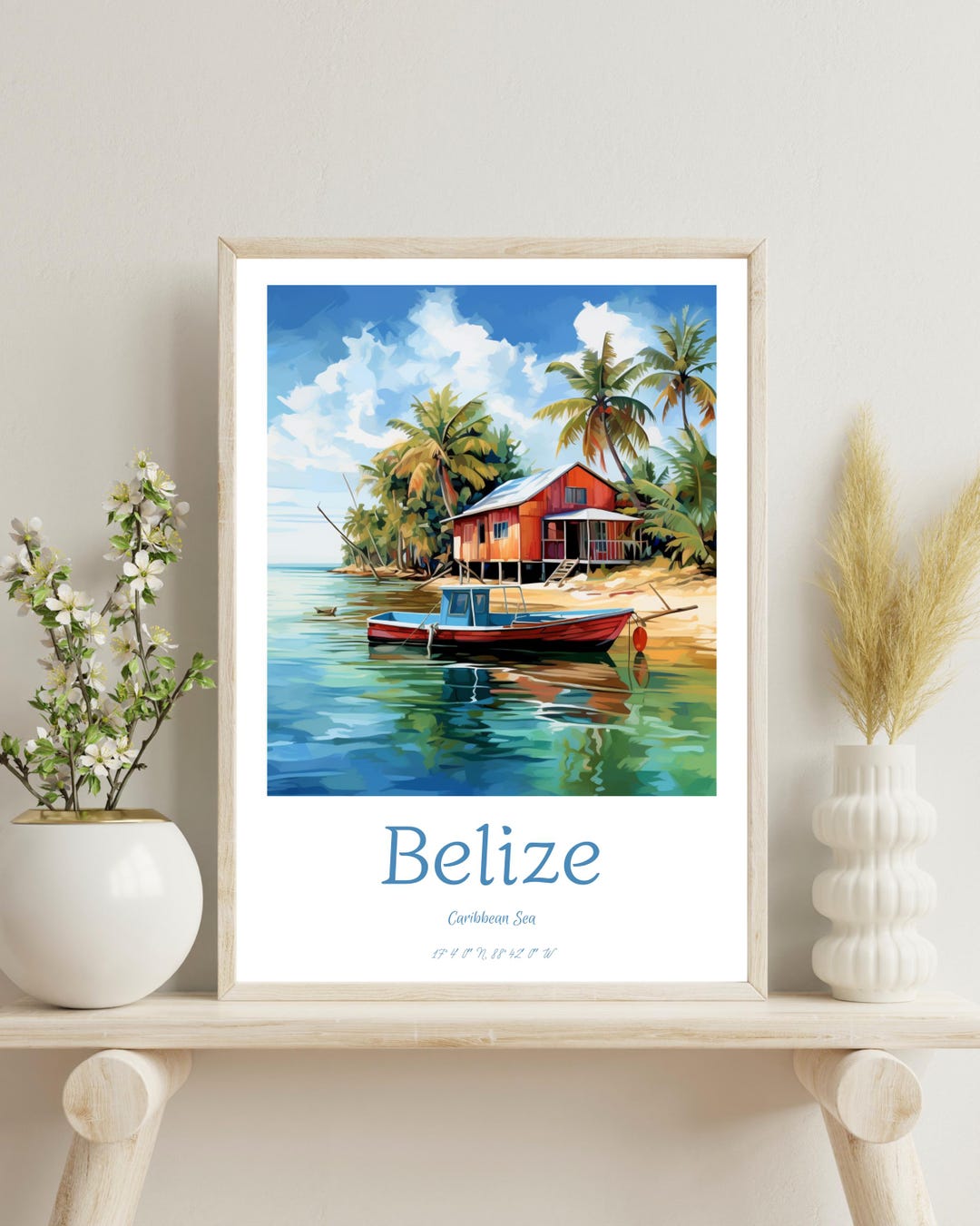 Belize Poster, Belize Print, Belize Wall Art,caribbean Poster,belize ...