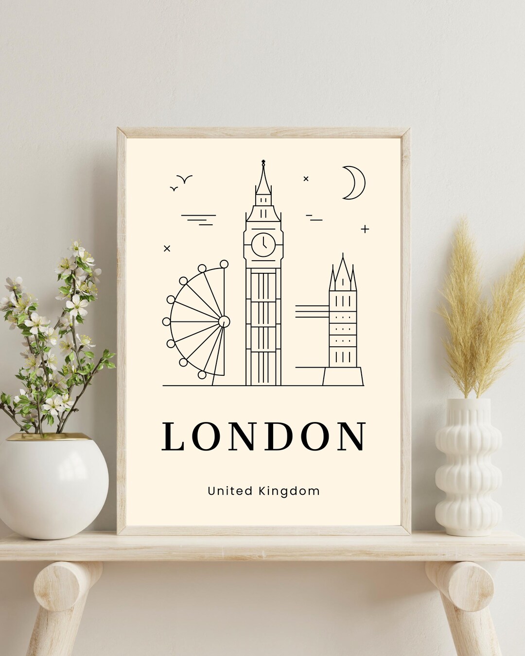 London Poster, London Wall Art, London Minimalist Travel Print, London ...
