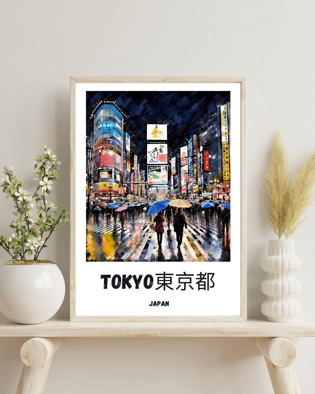 Tokyo Poster, Tokyo Traditional Travel Print, Shibuya Crossing Print ...