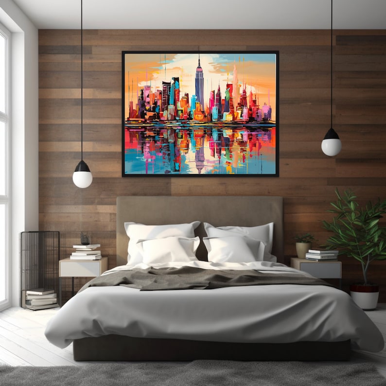New York Skyline Poster, Abstract New York Skyline, New York Travel ...