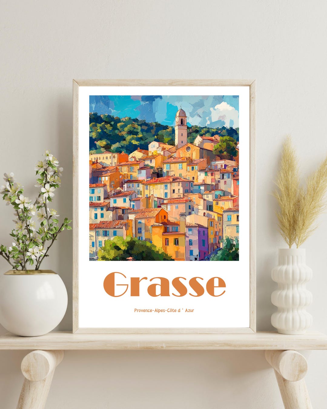 Grasse France Art Poster, Grasse Village Travel Print, Charming France ...