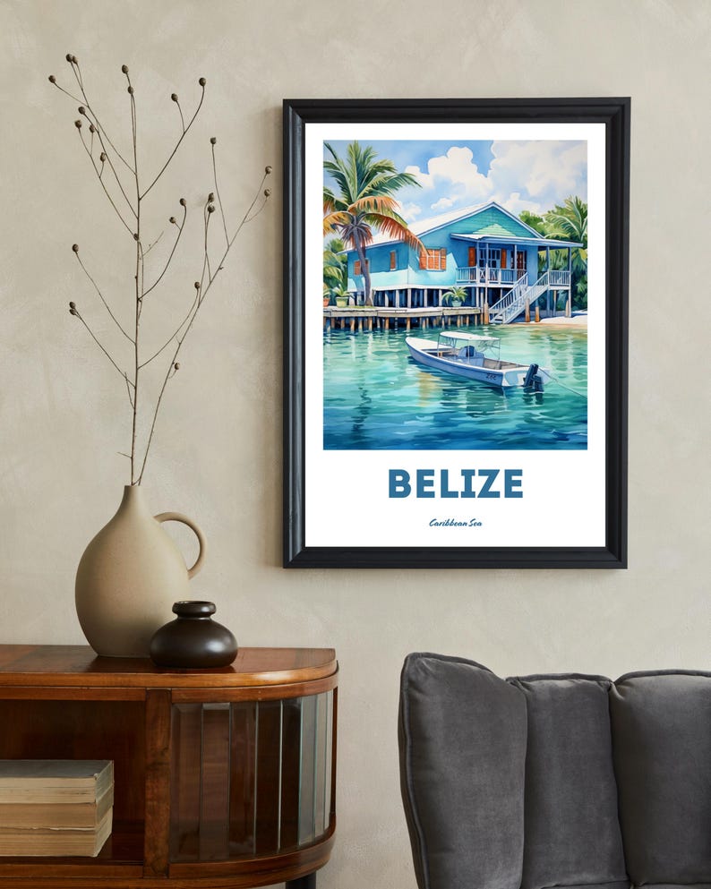 Belize Poster, Belize Wall Art, Caribbean Poster,belize Traditional ...