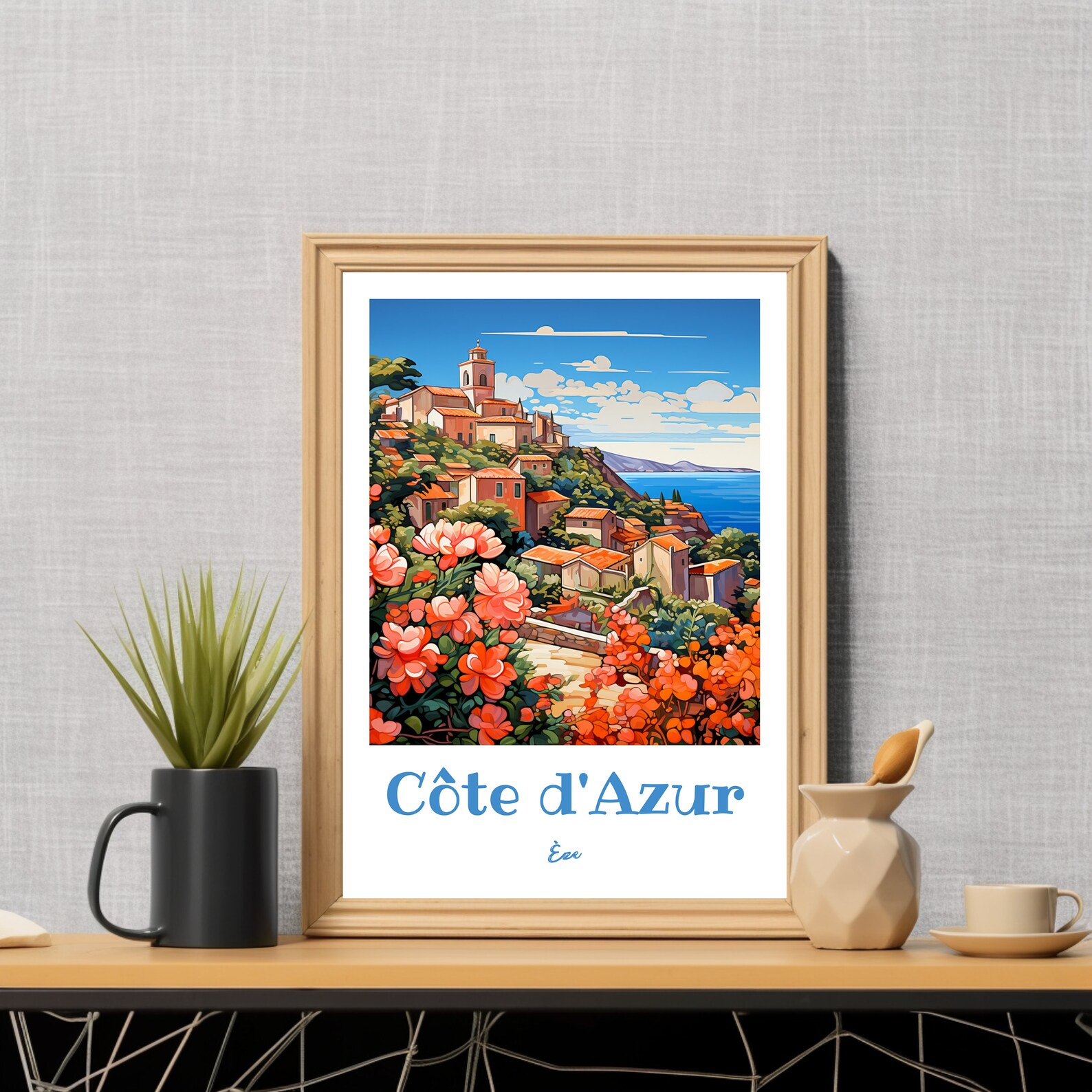 Eze Poster, Eze Travel Print, Eze Wall Hanging Home Décor, France ...