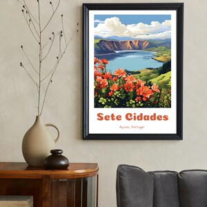 Sete Cidades Poster, Azores Travel Print, Azores Portugal Print ...