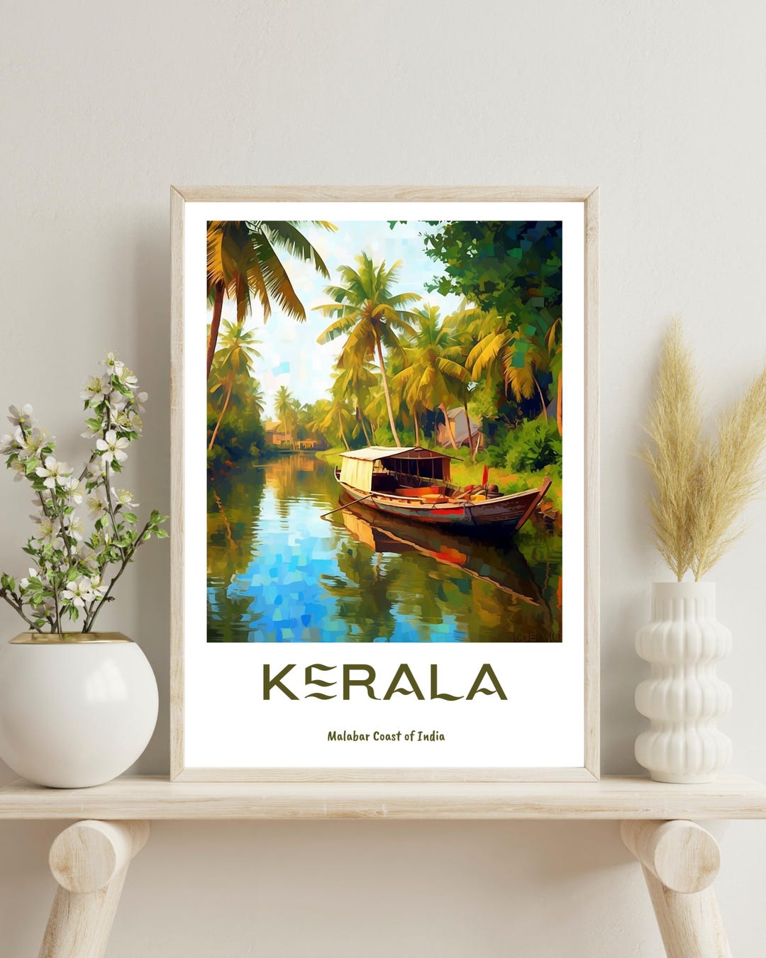 Kerala Poster, Kerala India Travel Print, Kerala Gift, Wall Art Print ...