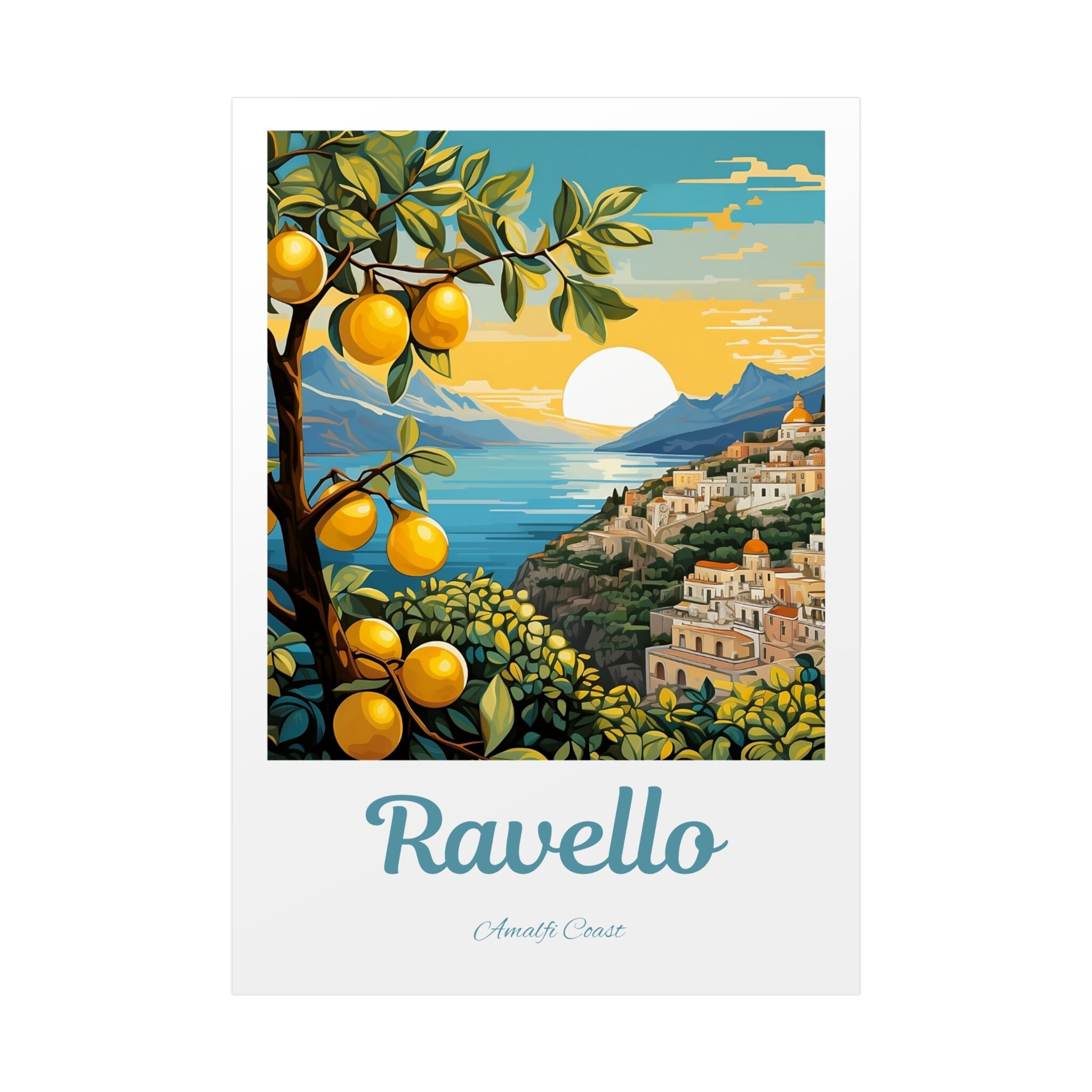 Ravello Poster, Amalfi Coast Traditional Travel Print, Ravello Print ...