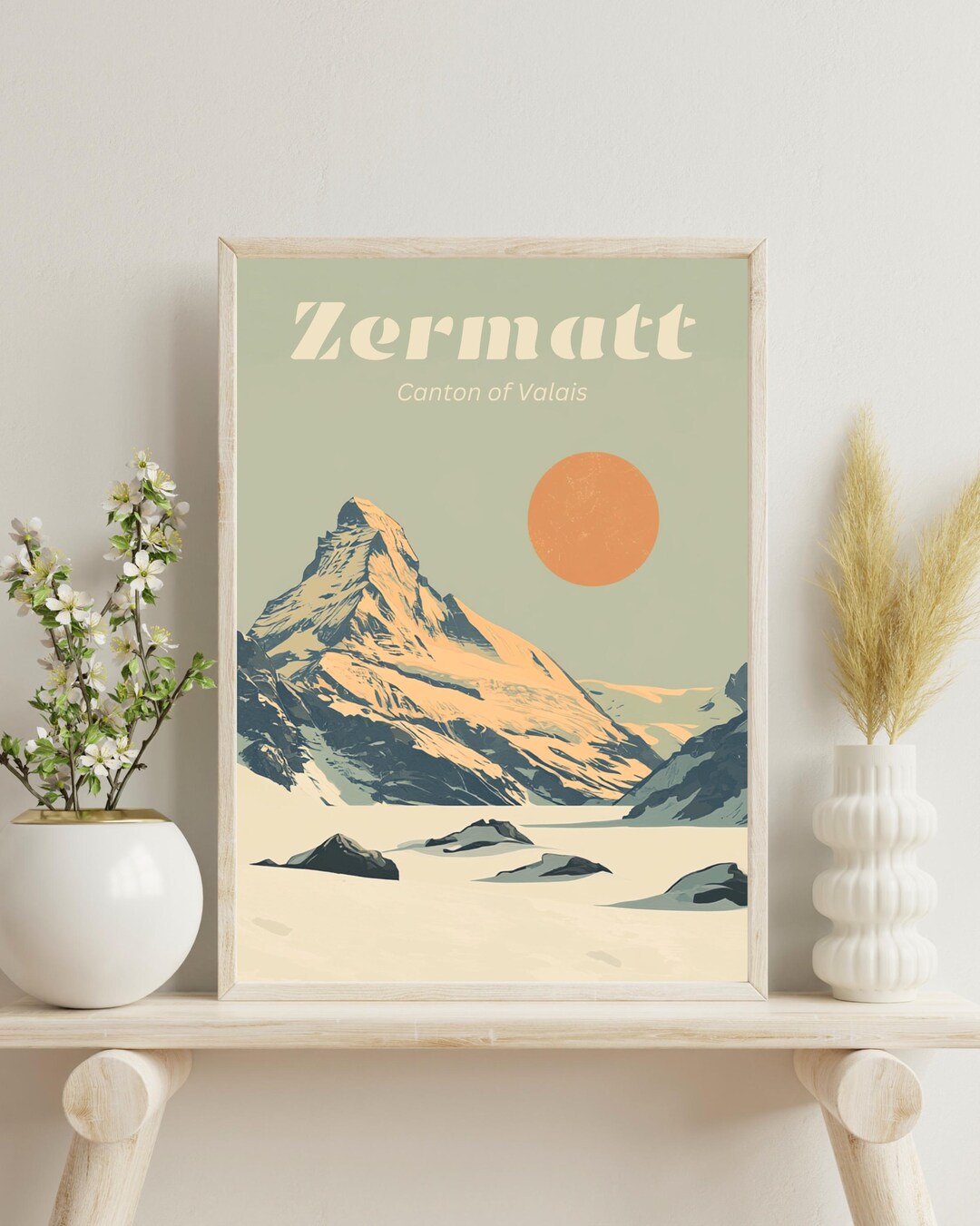 Zermatt Poster, Zermatt Print, Matterhorn Print, Ski Gift, Gondola ...