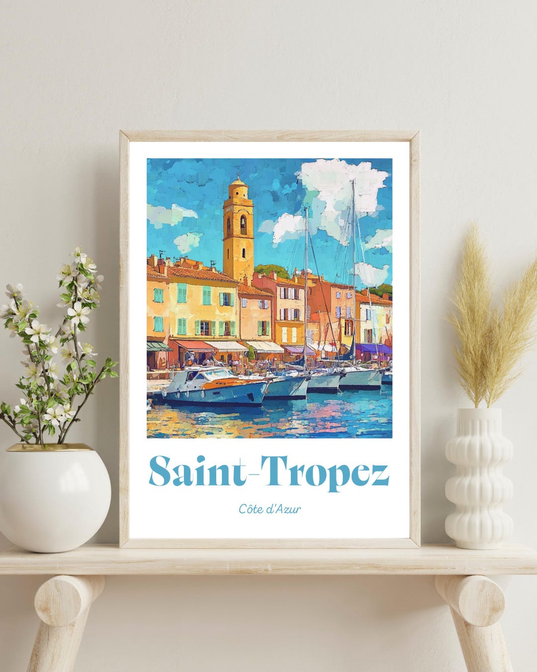 Saint-tropez Poster, Saint-tropez Traditional Travel Print, French Riviera Print, Saint-tropez ...