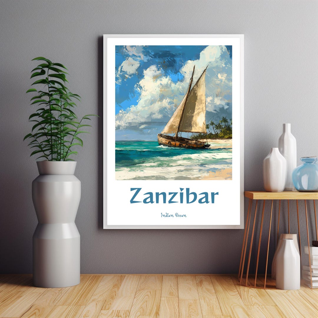 Zanzibar Poster, Zanzibar Ocean Decor, Zanzibar Travel Print, Zanzibar ...
