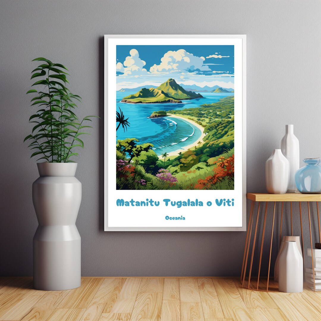 Fiji Poster, Fiji Travel Print, Fiji Art Print, Ozeania Poster ...