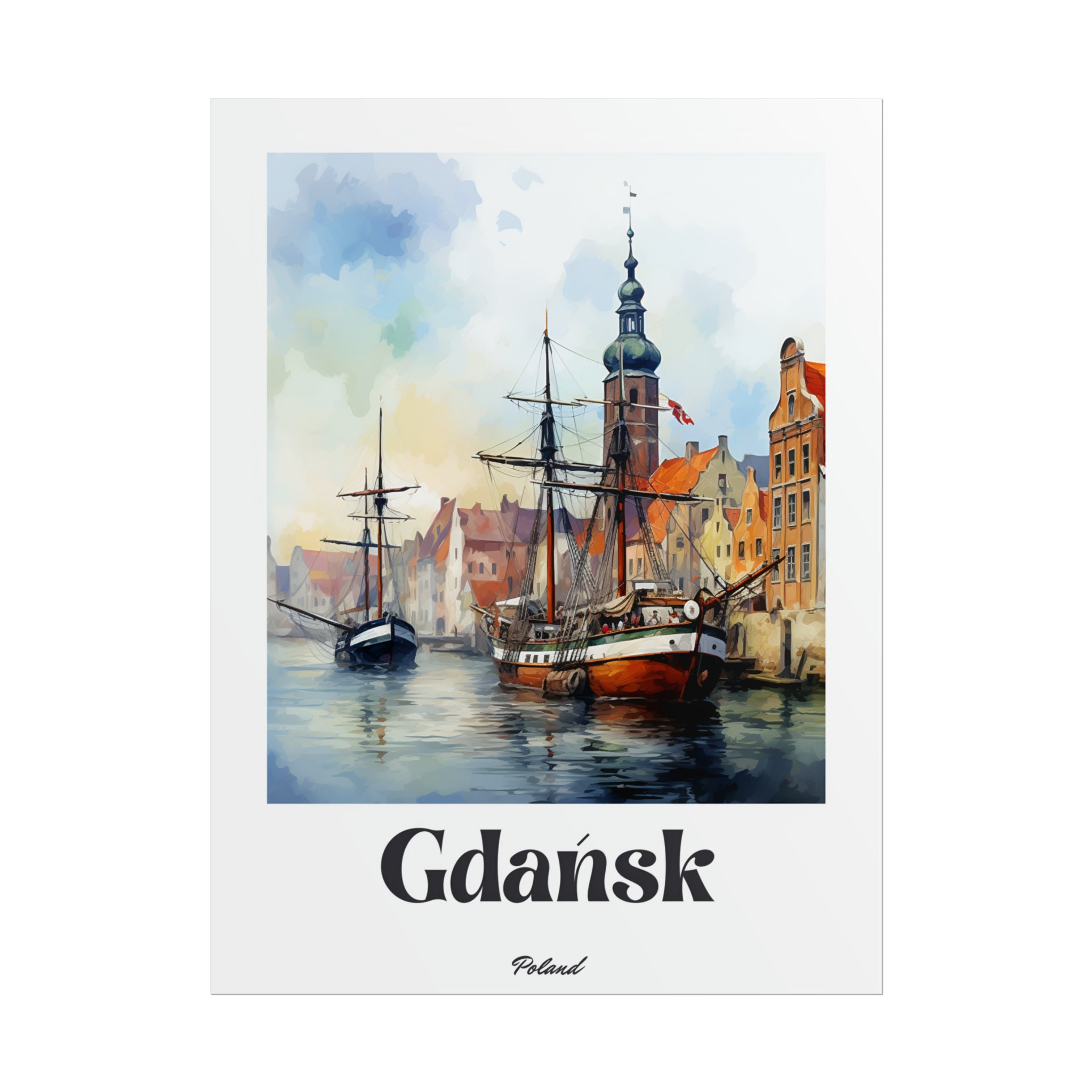 Gdansk Poster, Gdansk Travel Print, Polish Home Décor, Gdansk Art Print, Poland Travel Print ...