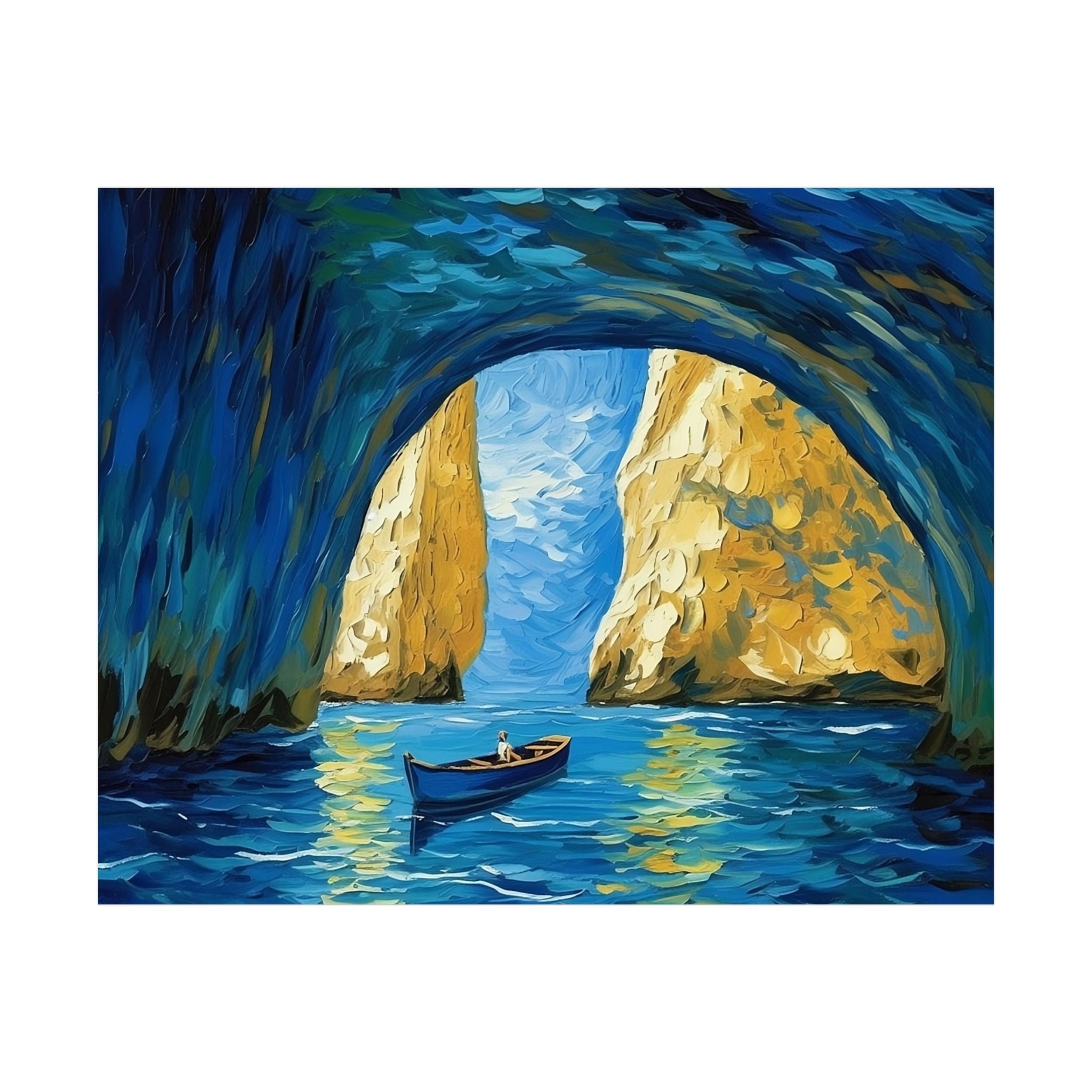 Blue Grotto Capri Poster, Grotta Azzurra Poster, Blue Grotto Wall Art ...