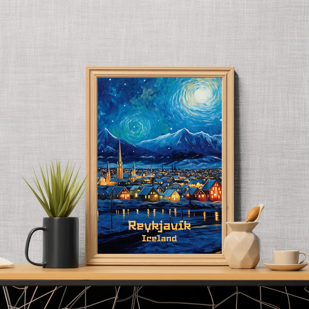 Reykjavik Iceland Poster, Iceland Traditional Travel Print, Iceland ...