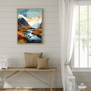 Glencoe Scotland Poster Print, Scotland Travel Poster, Birthday Present ...