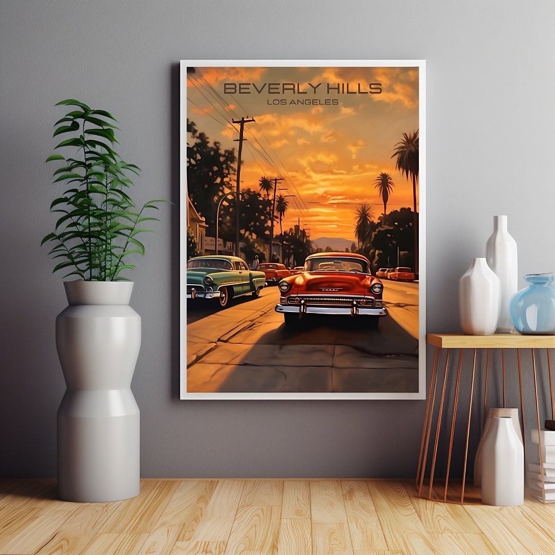 Beverly Hills Poster, Los Angeles Travel Art Print, Beverly Hills City ...