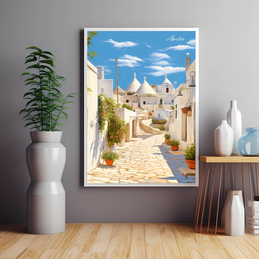 Apulia Poster, Apulia Travel Poster, Apulia Wall Art, Puglia Wall Art ...