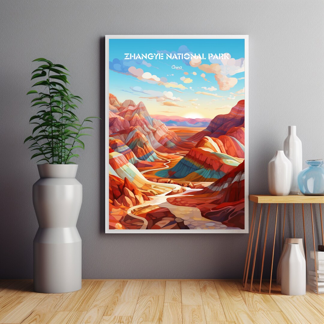 Zhangye National Geopark Travel Poster, Zhangye National Geopark Print ...