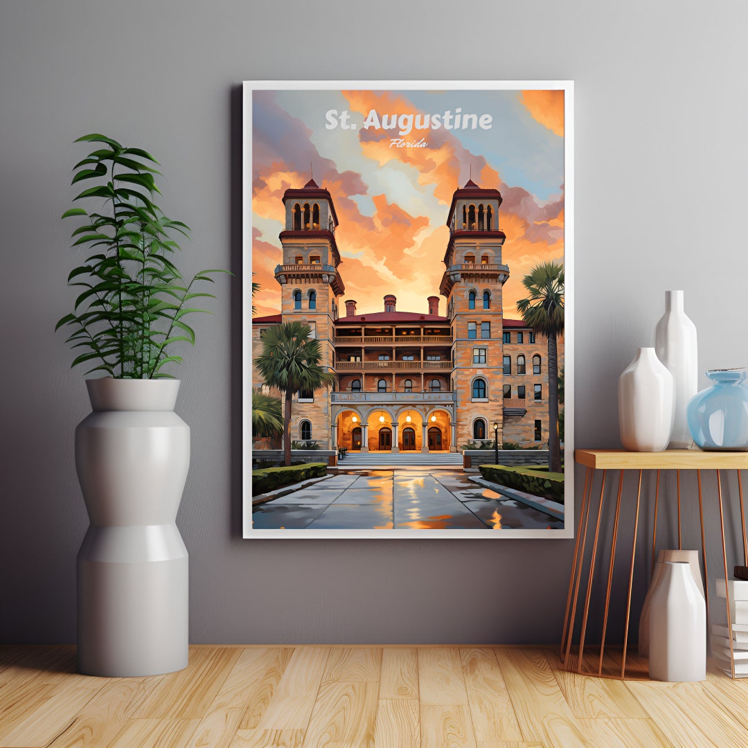 St. Agustine Poster, St. Augustine Travel Print, St. Augustine Gift Art ...