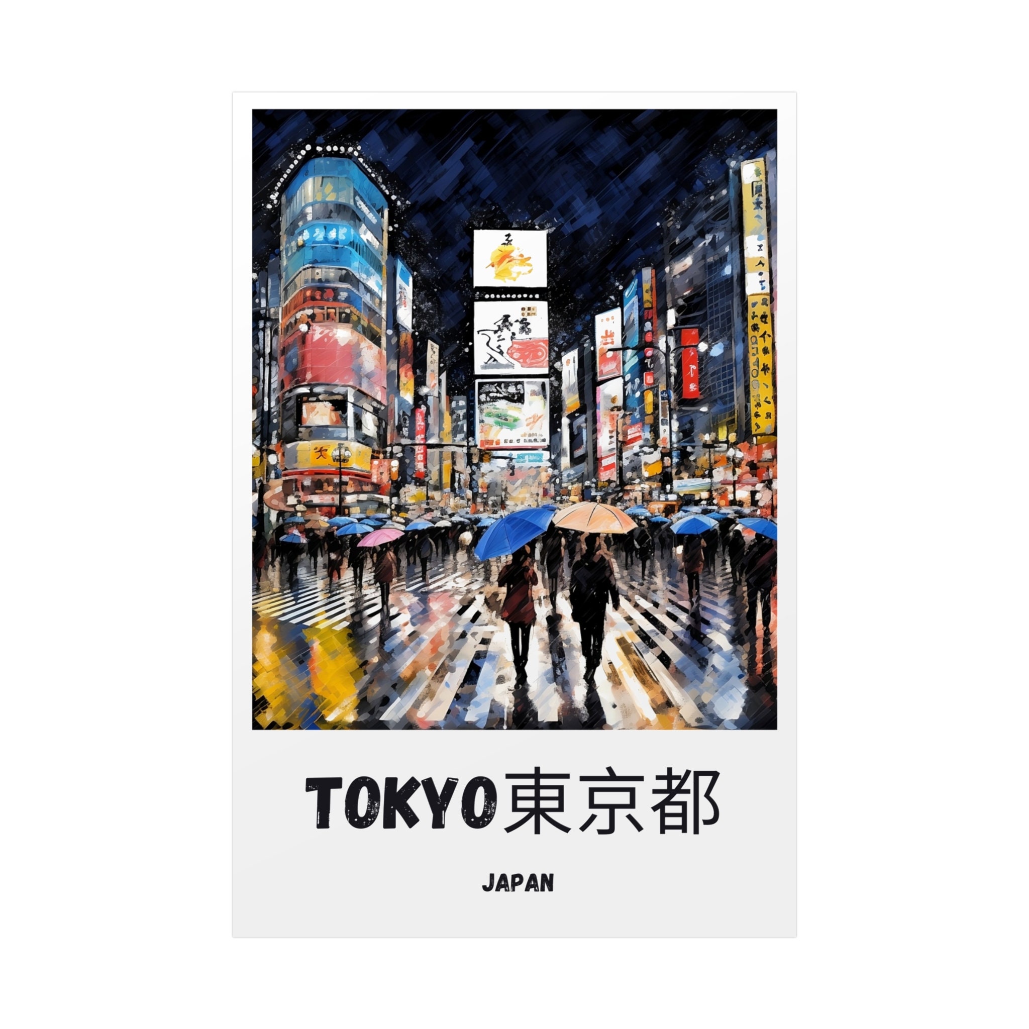 Tokyo Poster, Tokyo Traditional Travel Print, Shibuya Crossing Print ...