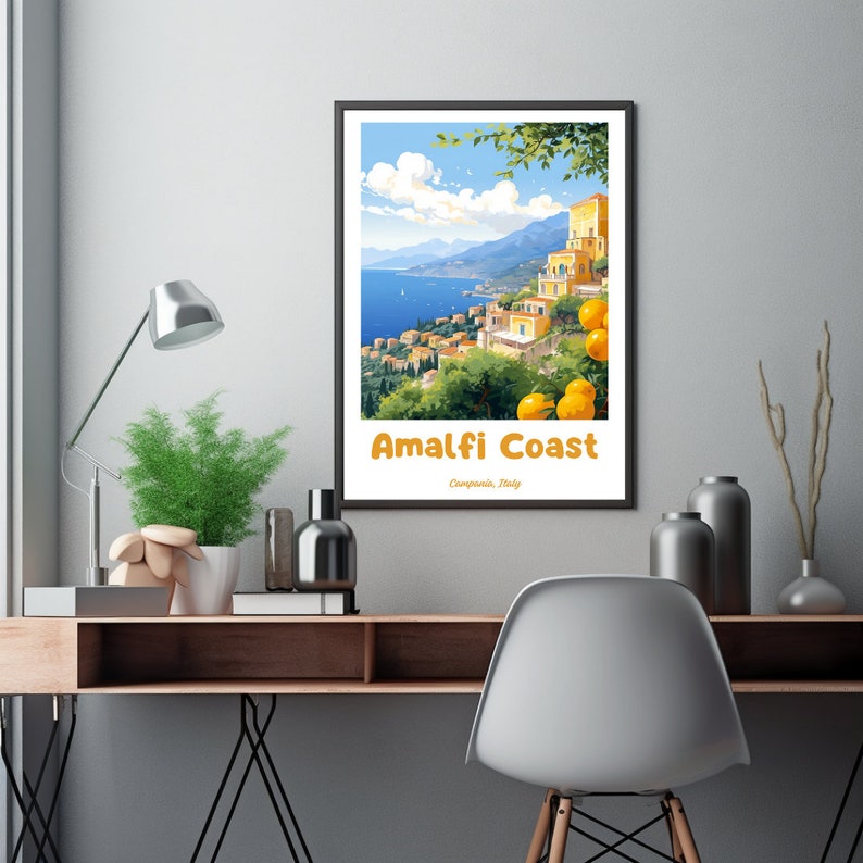 Amalfi Coast Poster, Amalfi Coast Travel Poster, Sorrento Lemon Amalfi Print, Italy Wall Art ...
