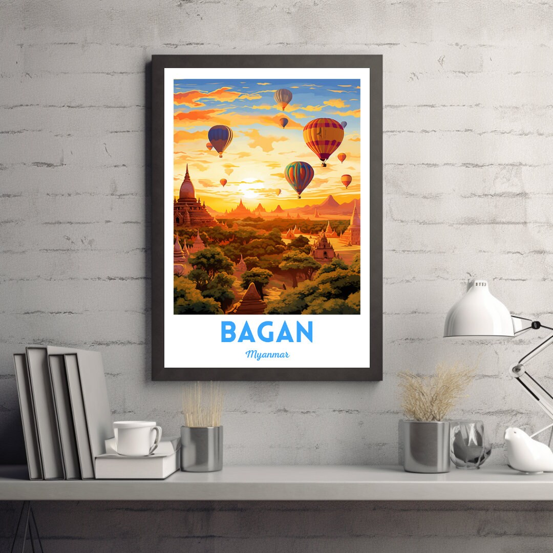 Bagan Travel Myanmar Print Bagan Poster Bagan Travel Art - Etsy