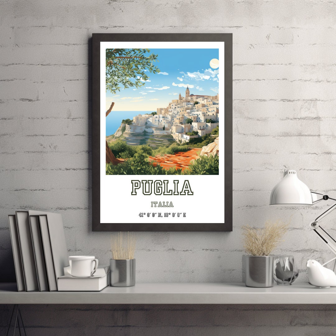 Puglia Poster, Apulia Travel Poster, Apulia Wall Art, Puglia Wall Art ...