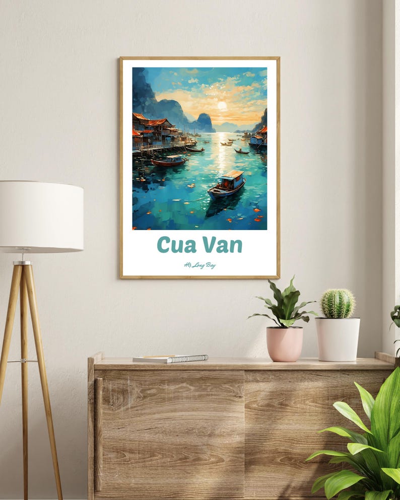 Cua Van Poster, Cua Van Print, Ha Long Bay Wall Art Travel Print, Ha ...