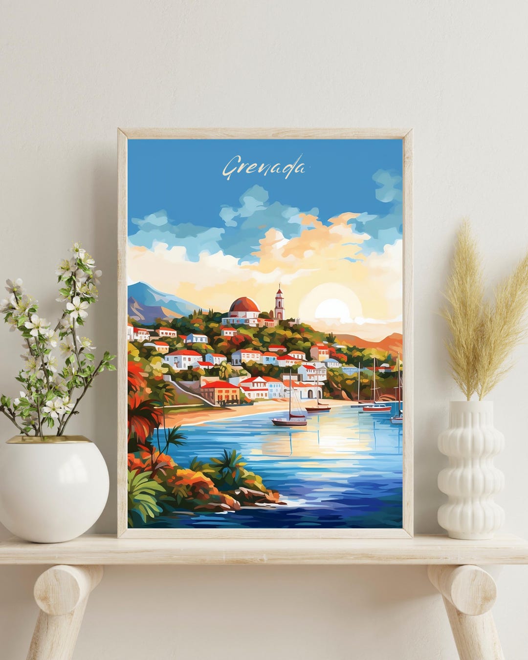 Grenada Poster, Grenada Print, Caribbean Travel Print, Grenada Art ...