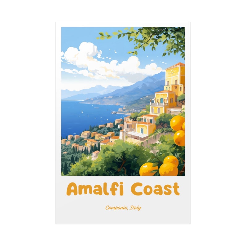 Amalfi Coast Poster, Amalfi Coast Travel Poster, Sorrento Lemon Amalfi ...