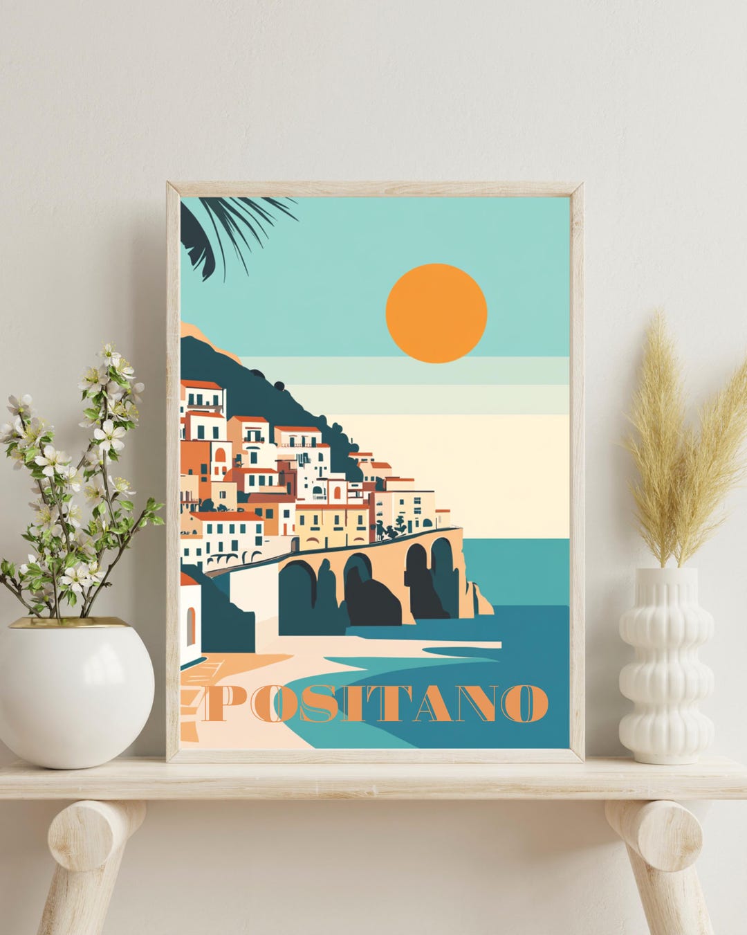 Positano Poster, Positano Italy Travel Poster, Italy Wall Art, Positano ...