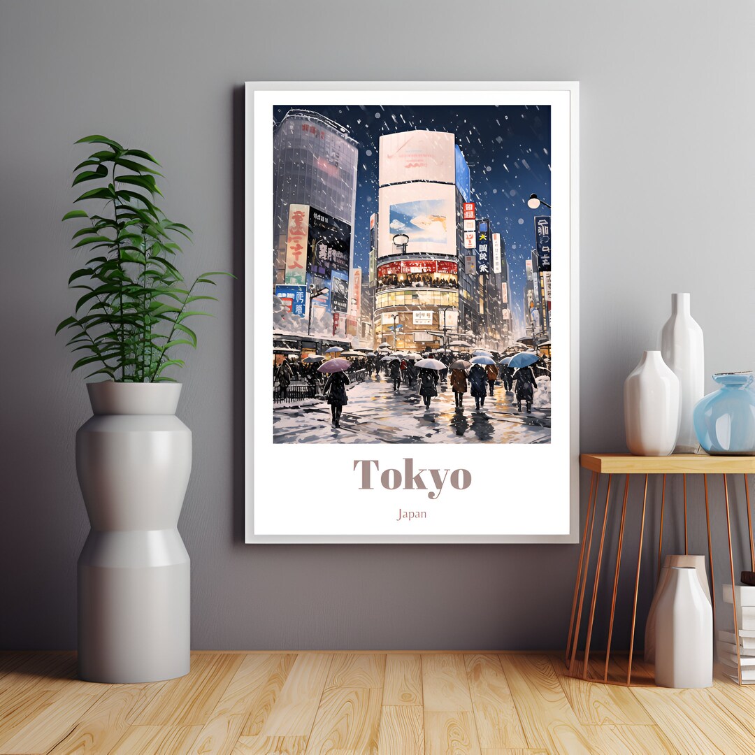 Tokyo Poster, Tokyo Japan Poster Travel Print, Tokyo Winter Art, Tokyo ...